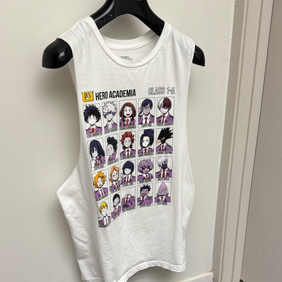 my hero academia | Shirts | Mens Gym Hero Academia Deep Side Cut White ...